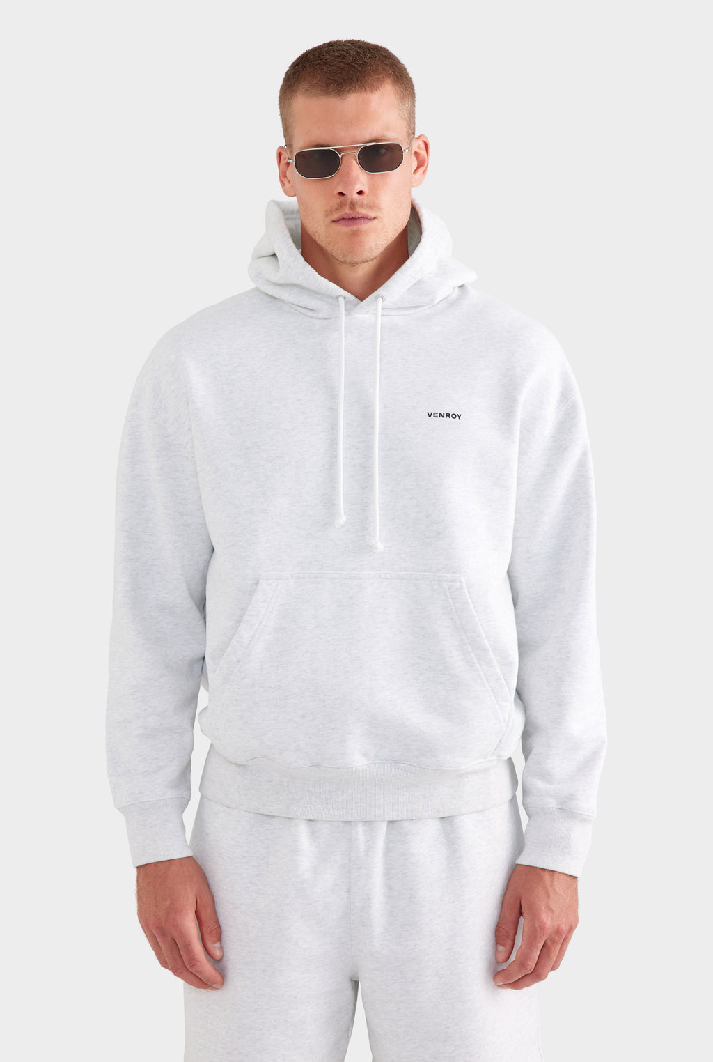 Fleece Track Hoodie Light Grey Marl | Venroy – VENROY