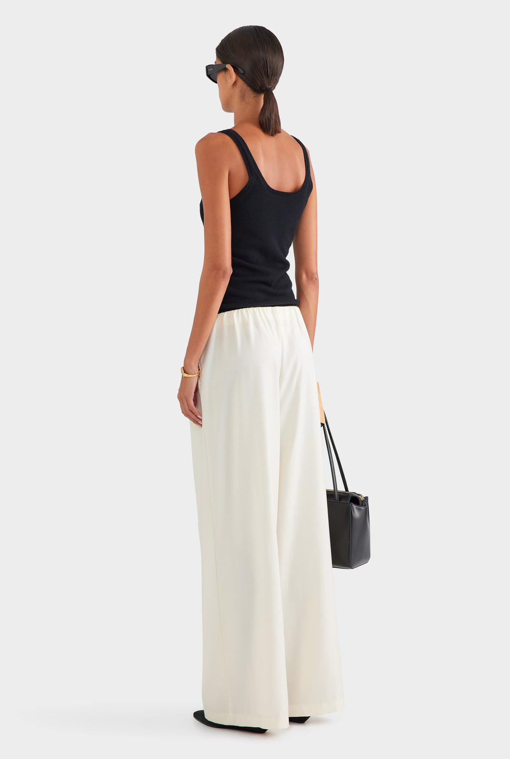 Womens Cashmere Tank Black | Venroy – VENROY