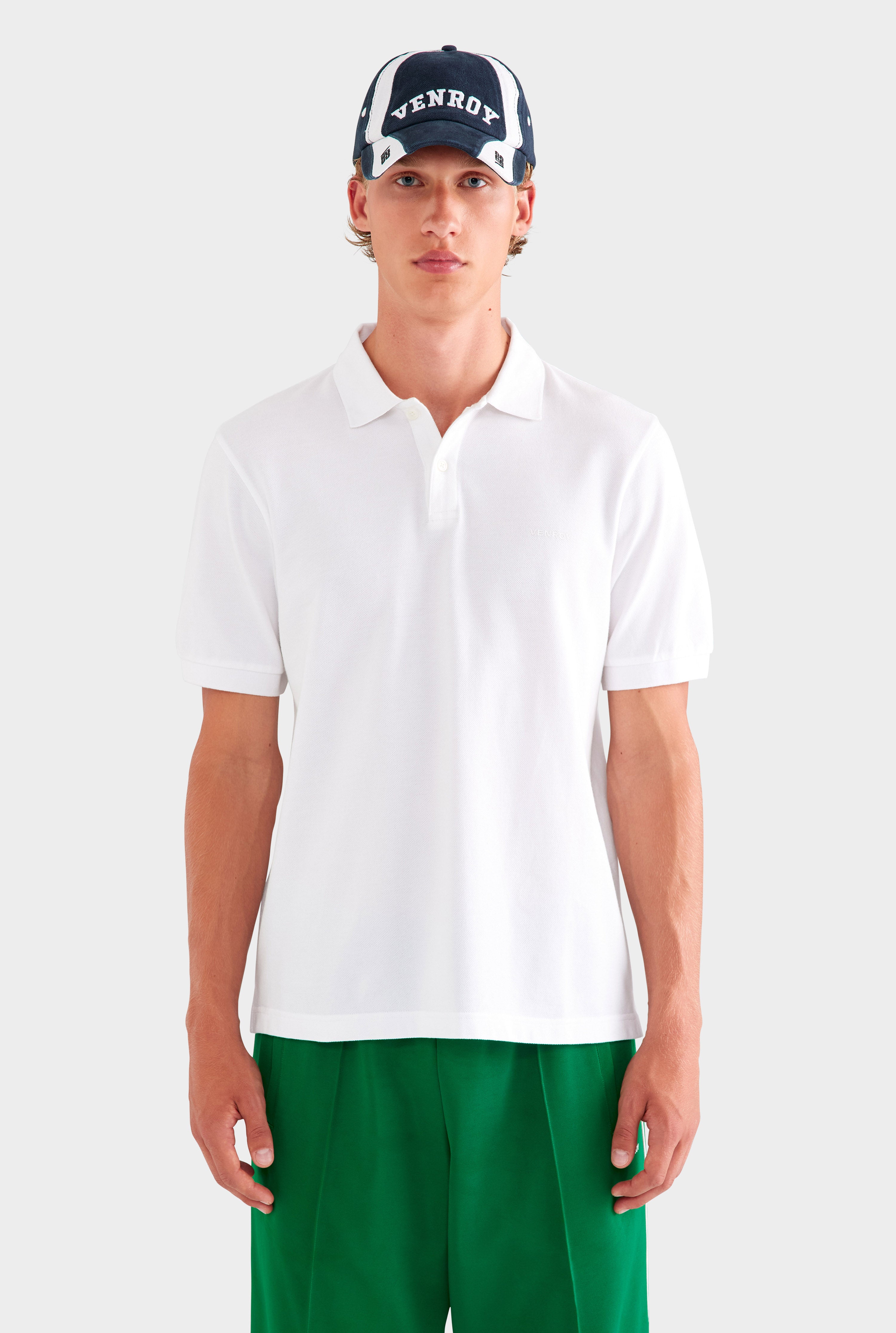 Mens Cotton Pique Polo White | Venroy – VENROY