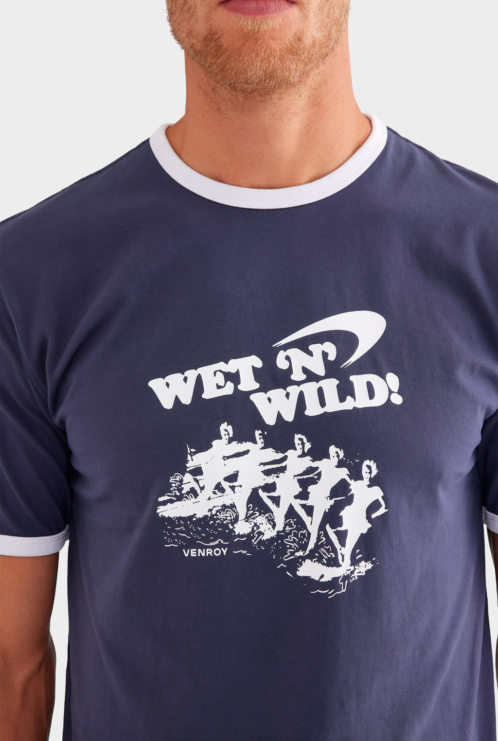 Ringer T-Shirt in Navy/White | Venroy – VENROY