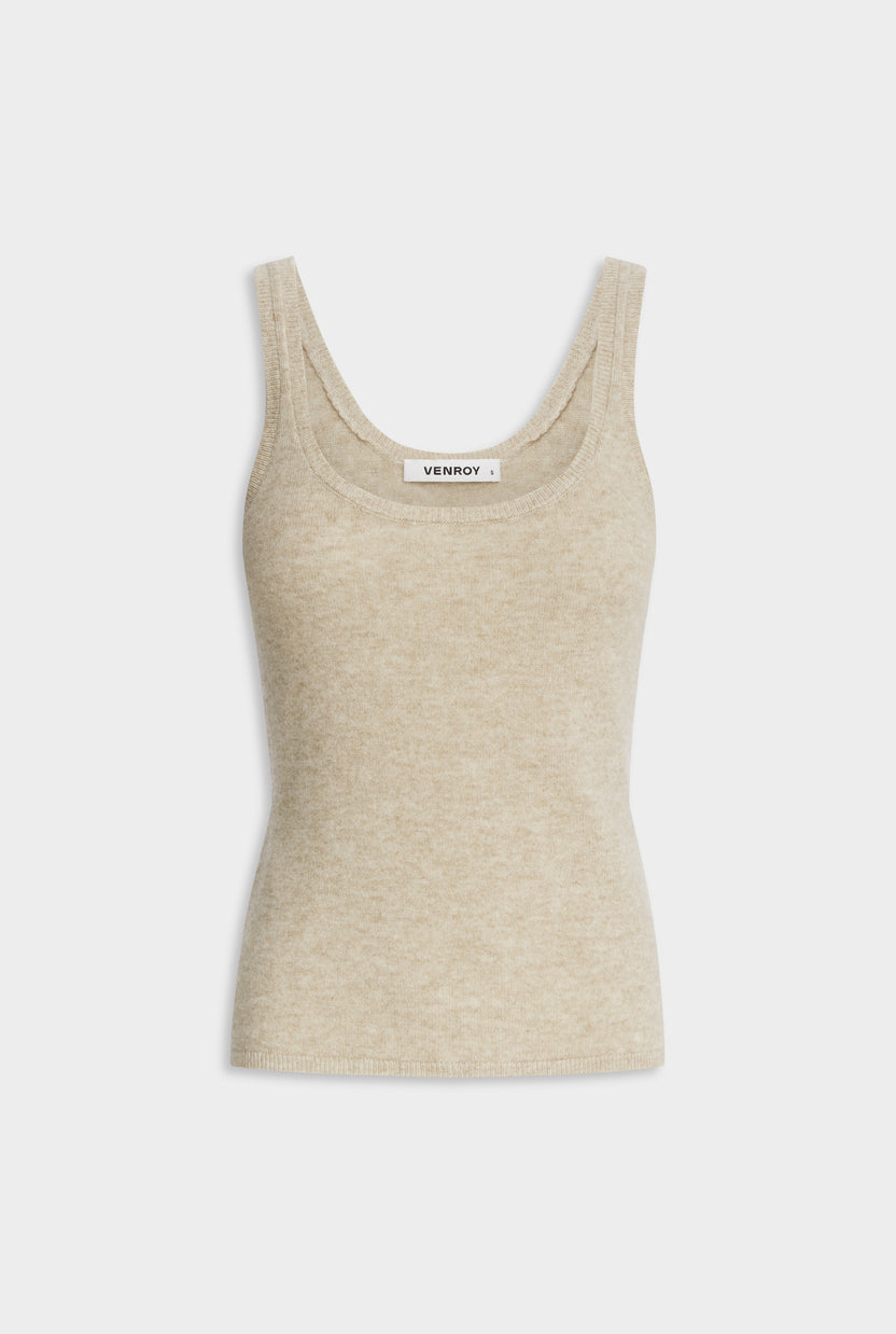Womens Cashmere Tank Sand | Venroy – VENROY